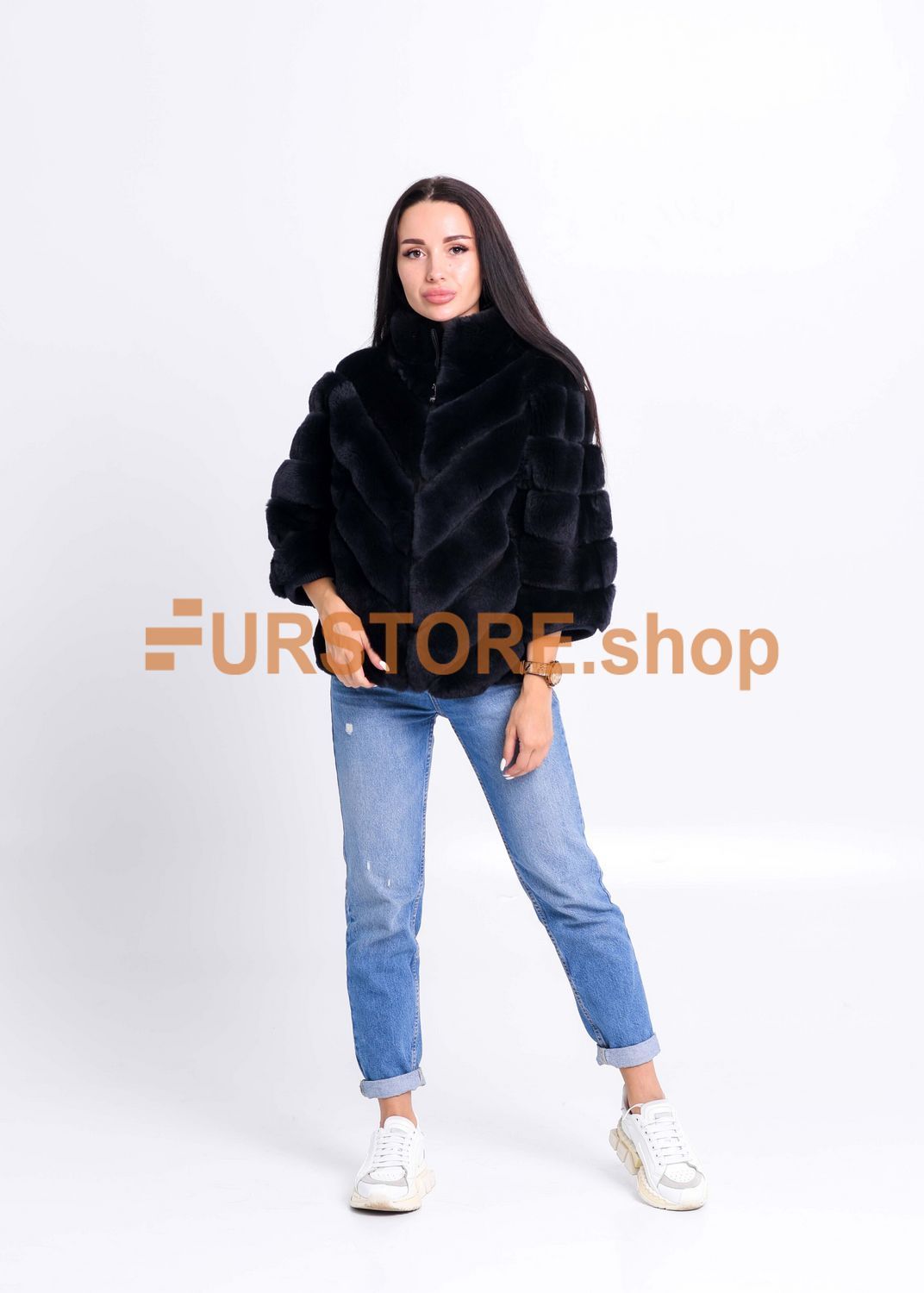 Short fur coat of rex rabbit - FURSTORE.SHOP - online web store of ...